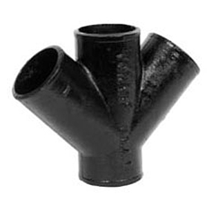 Northeastern | 4" No Hub Cast Iron Straight 45 Degree Double Wye